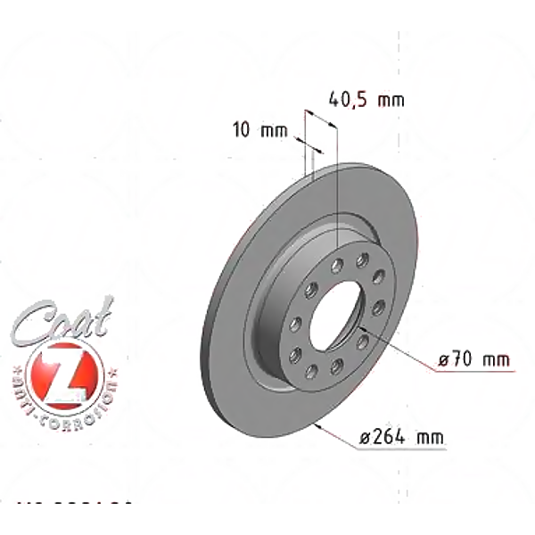ZIMMERMANN 110.2221.20 (51806283 / 51815313) диск торм alfa giulietta 1.4 / 1.6jtdm / 2.0jtdm 10- зад не вент 26