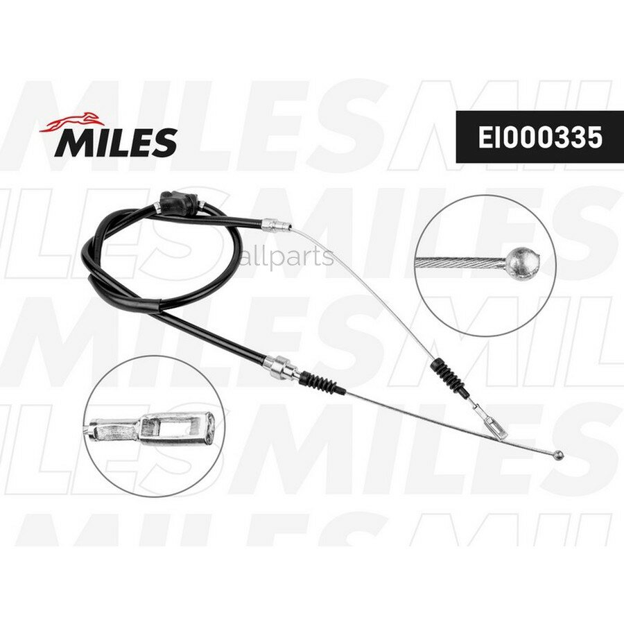 MILES EI000335 Трос ручного тормоза AUDI 100 83-90 зад. (диск. торм.) 44J200100-