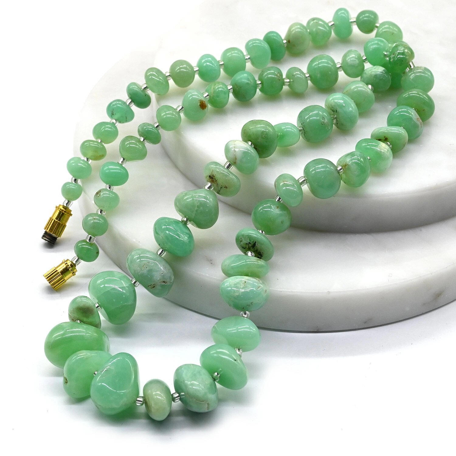 Бусы, хризопраз