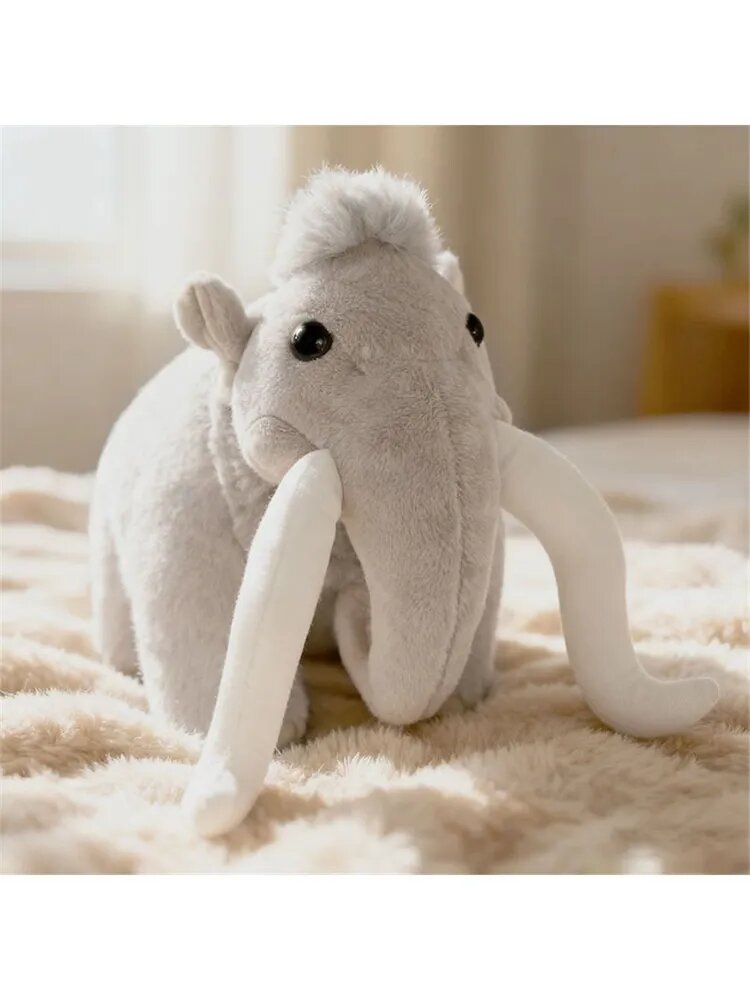 Реалистичная плюшевая игрушка мамонт / 27 см