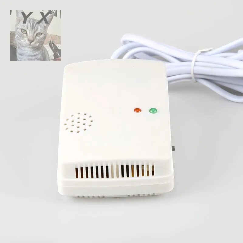 Датчик газа Датчик утечки природного, угольного газа 220В акустический оповещатель