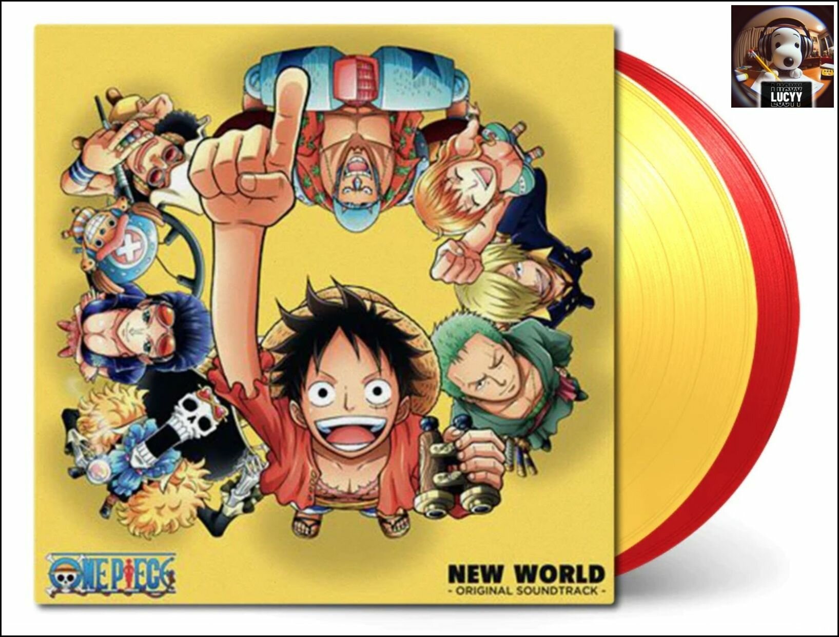 One Piece: New World OST (1800шт в мире Red and Yellow Limited) Желтая и Красная Виниловая Пластинка, Саундтрек Ван-Пис