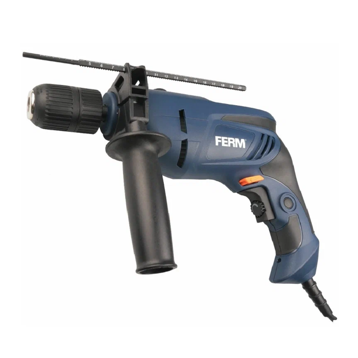 Дрель ударная FERM PDM1052, черно-синий, 800 Вт, 3000 об/мин, 48 000 уд/мин