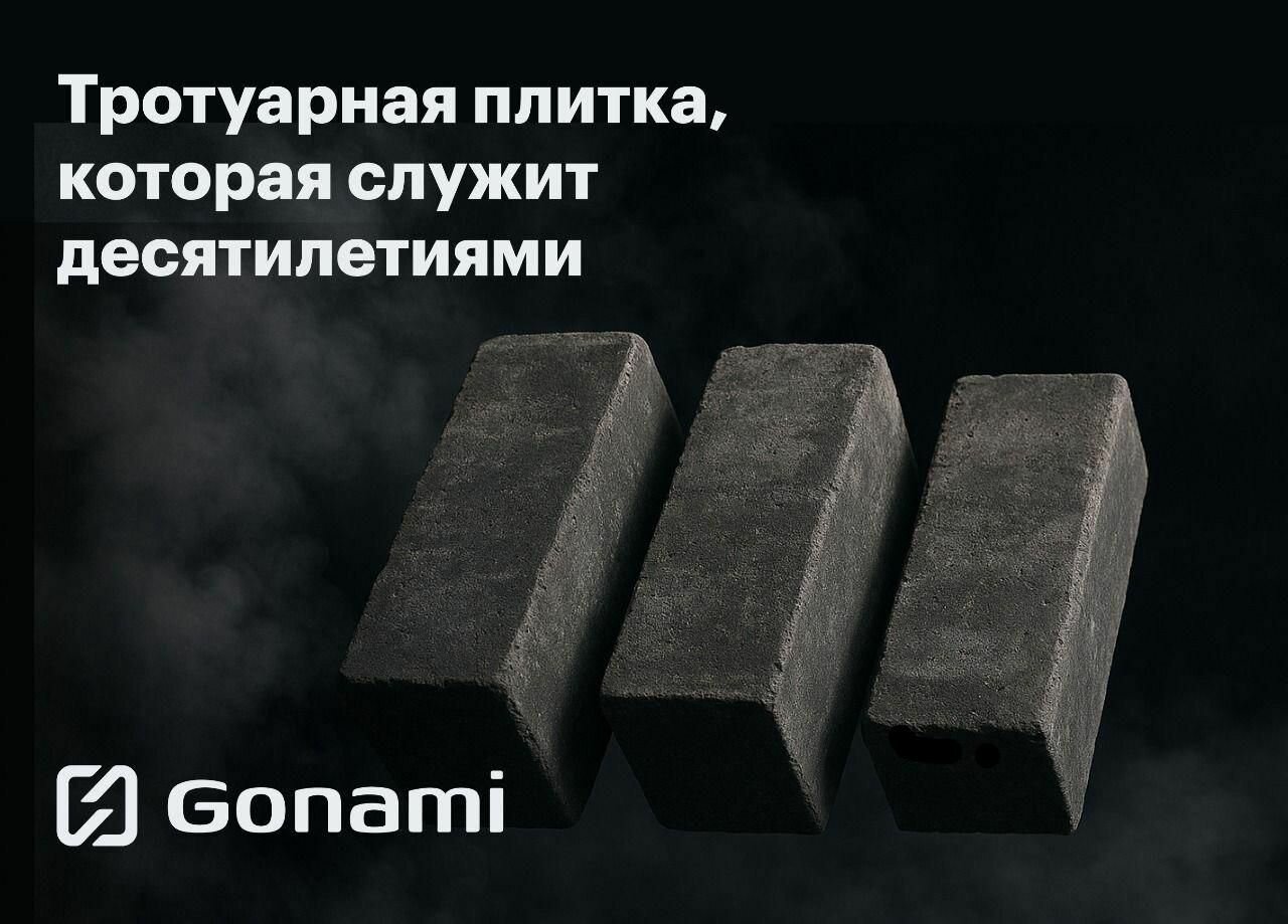 Тротуарная плитка Gonami (Гонами) "Прямоугольник" 200х100х60 серый