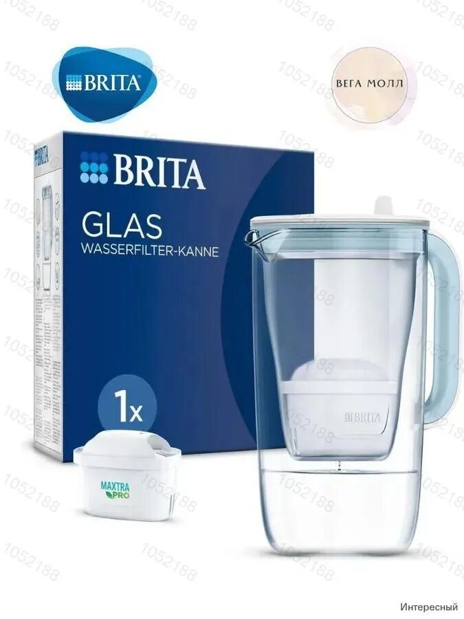 Фильтр-кувшин BRITA из стекла с водоочистительным картриджем, 3.5 литра