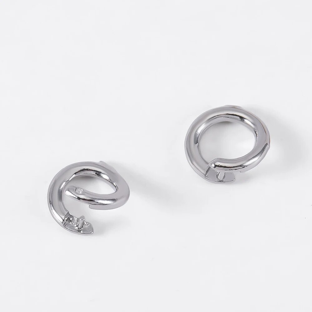 Открытые соединительные кольца MINGXUAN латунные позолоченные 1.2x5.5mm 10pcs, Rhodium Color