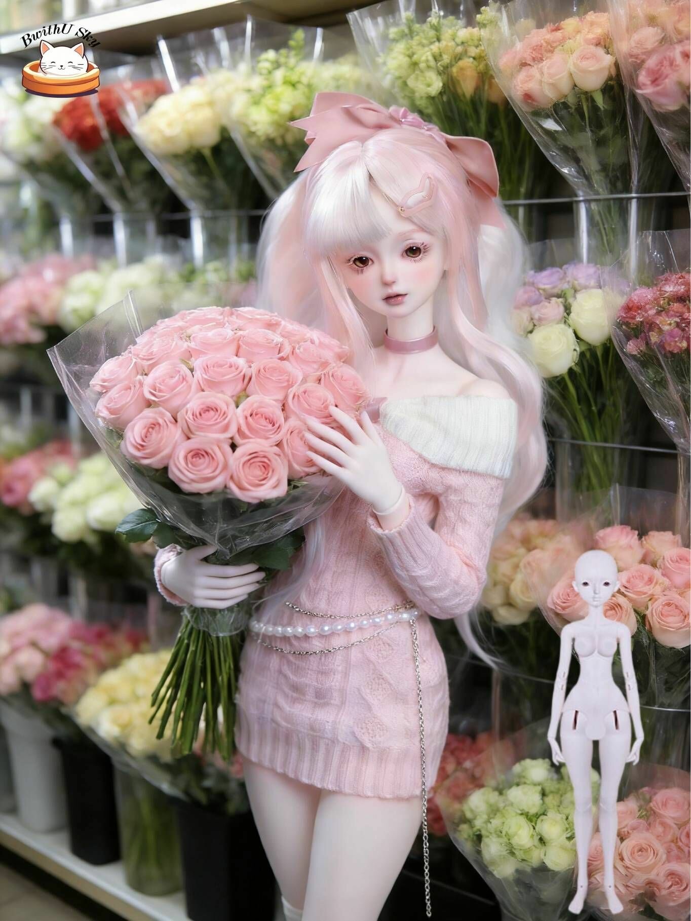 BwithUSky Fuka BJD кукла 1/4 обнаженная кукла с нормальной кожей, без макияжа на лице, без аксессуаров