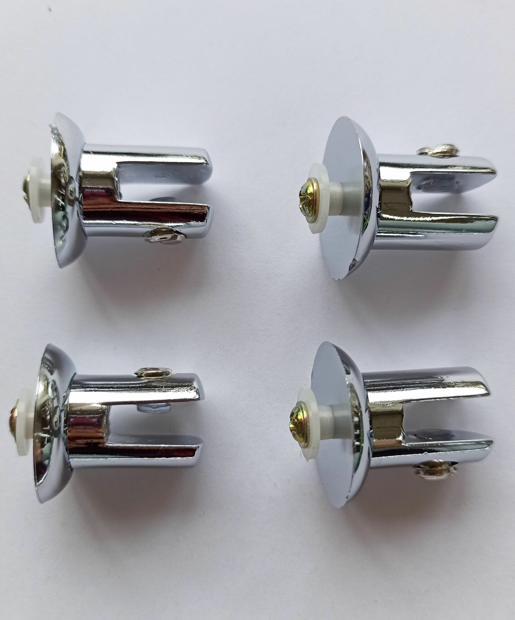 Полкодержатель для стеклянной полки , стеклодержатель для полок к зеркалу хром, 4 шт