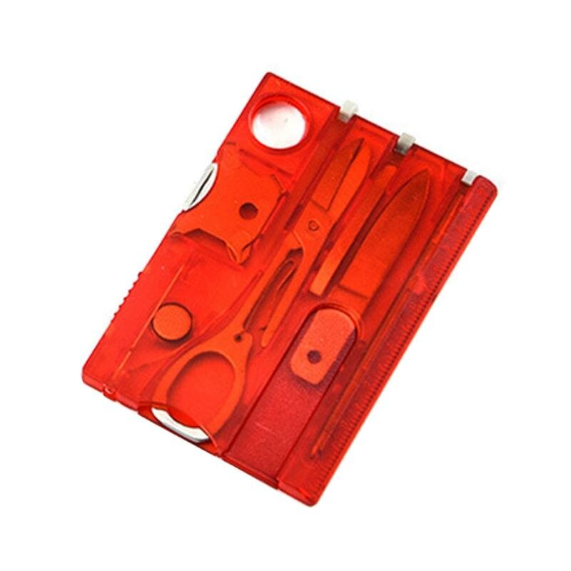 12-в-1 карманный мультитул для кредитных карт, красный