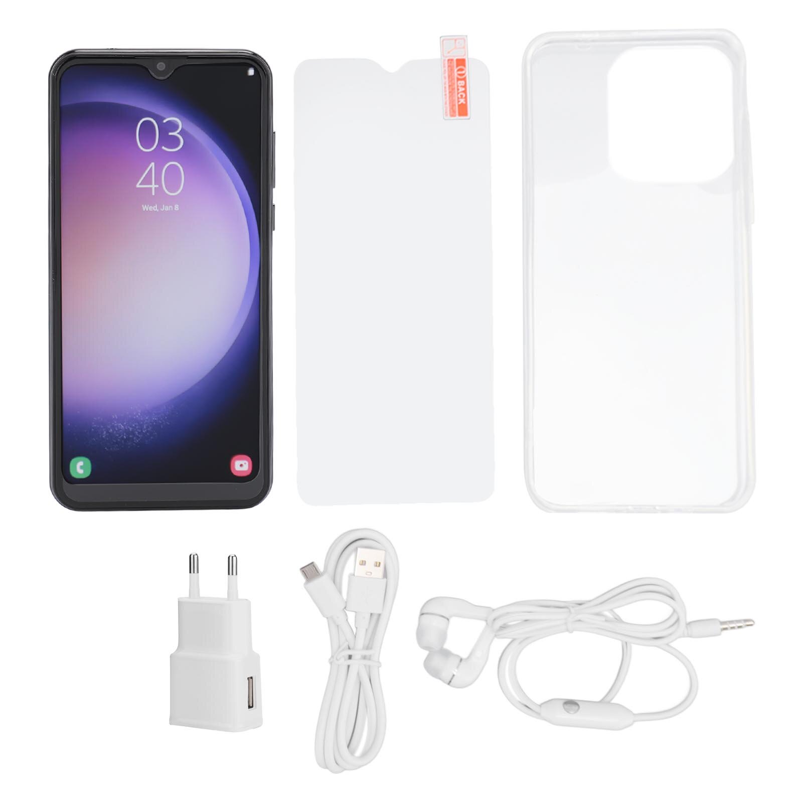 Смартфон Android 11.0: 4GB/64GB, 2400x3200, 5000mAh, разблокировка по лицу, 3G, черный, евровилка
