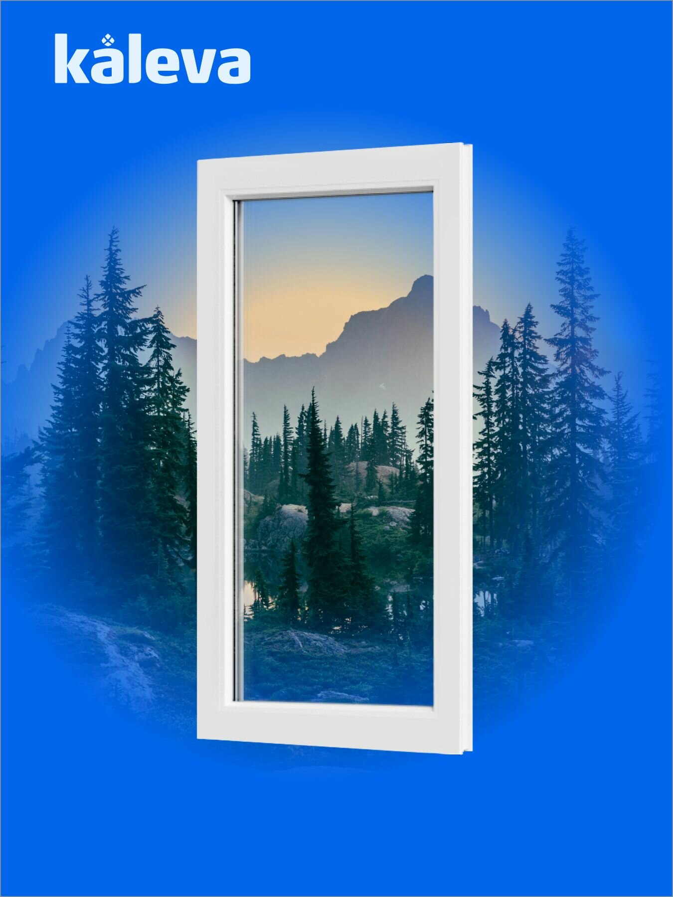 Пластиковое Окно ПВХ Kaleva 120х80 см одностворчатое глухое однокамерный стеклопакет с энергосберегающим напылением