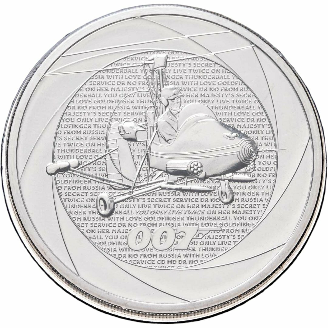 Великобритания 5 фунтов 2023 "60 лет Джеймсу Бонду 007 Живешь только дважды /Маленькая Нелли" в коинкарте, Мельхиор медь-никель, в сохранности BUNC