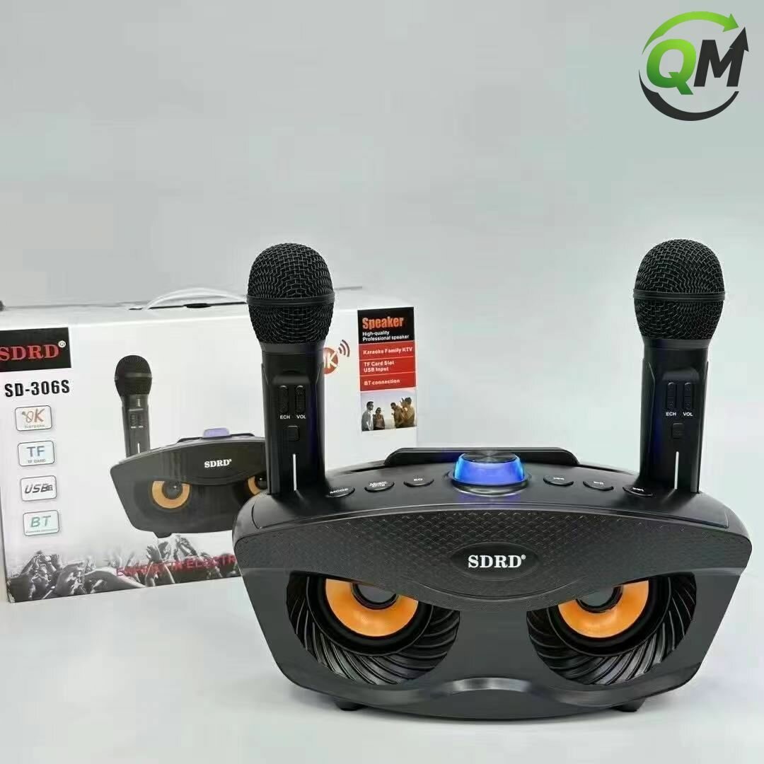 Караоке система беспроводная с двумя микрофонами SDRD SD-306 Plus Серый