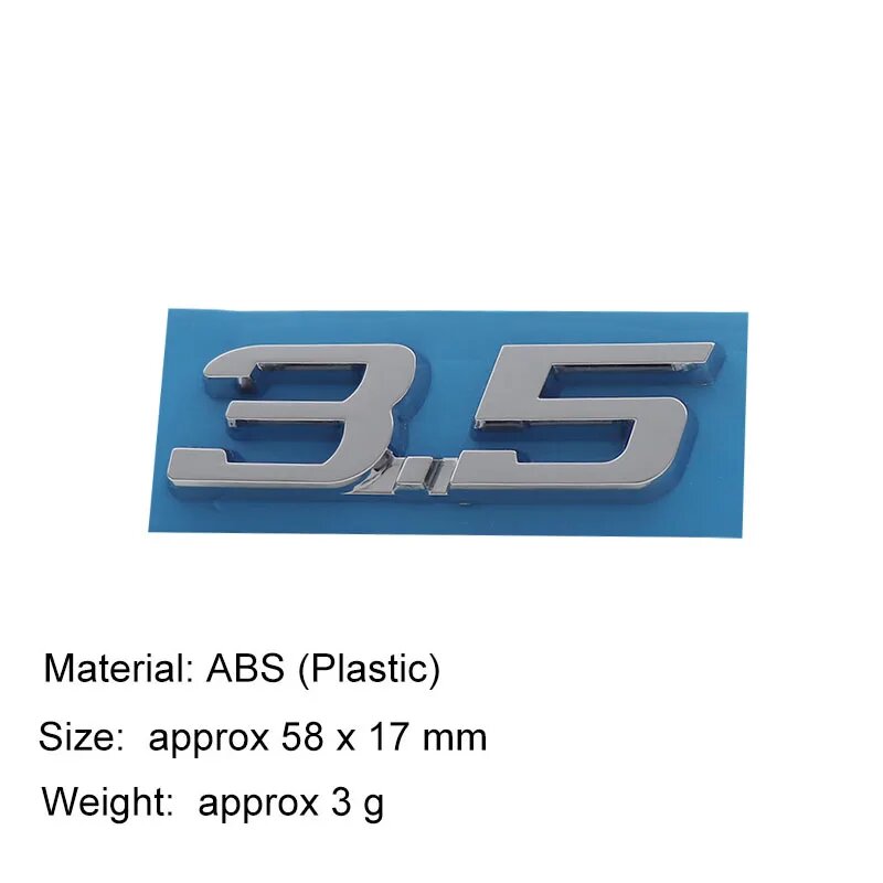 Эмблема 3.5 V6, хром, ABS пластик, 58x17 мм