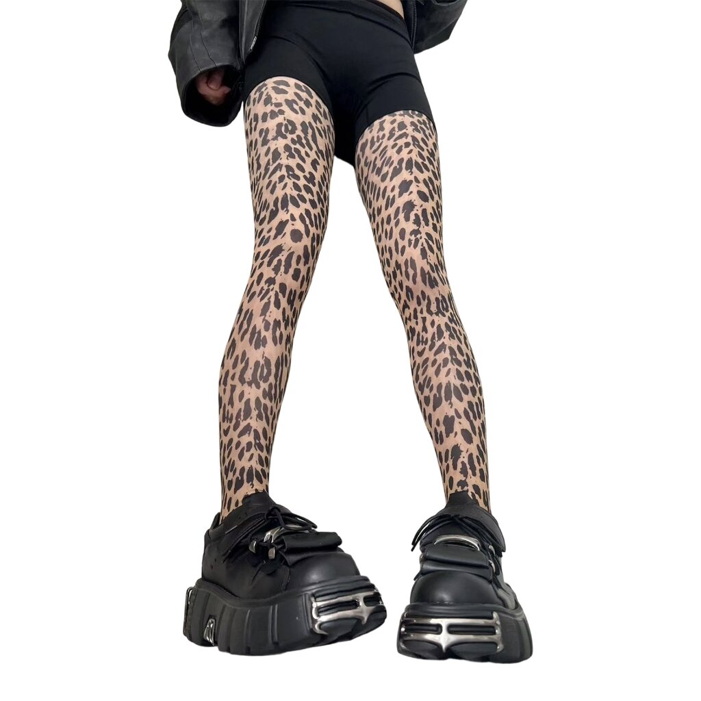 Стильные Нейлоновые Колготки С Леопардовым Принтом, Высокая Эластичность, Мягкие Удобные Леггинсы Для Женщин