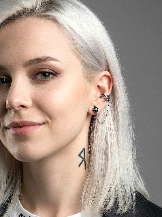 Моносерьга, славянский оберег, фианит