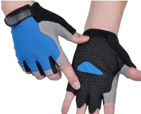 Велосипедные перчатки с половиной пальца, синий, XL, Blue A