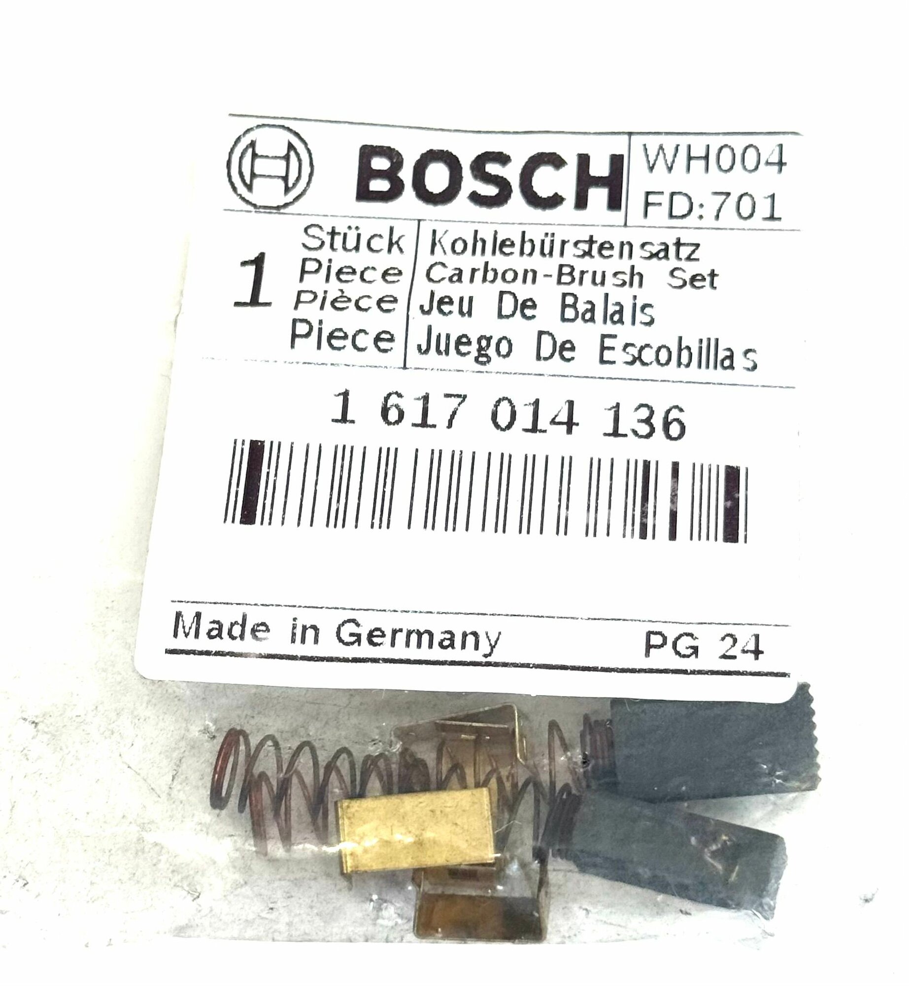 Щетки угольная (комплект 2 шт) /арт. 1617014136/ для перфораторов Bosch PBH 160, PBH 180 RE, PBH 200 FRE, PBH 200 RE, PBH 2R, PBH 2RE. Пр-во Германия