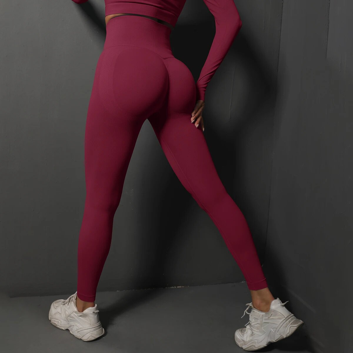 Леггинсы спортивные женские, Wine Red, L