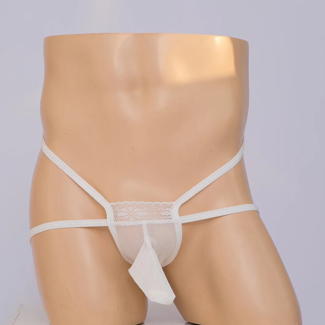 Нижнее белье Sissy, мужское нижнее белье со слоновьим носом, тонкие стринги с двойным Белый, White