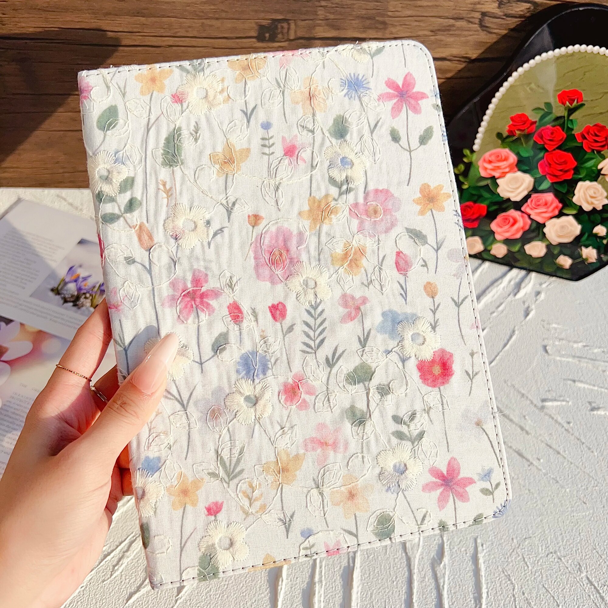 Чехол для планшета INS Fabric Flowers для iPad Pro Air