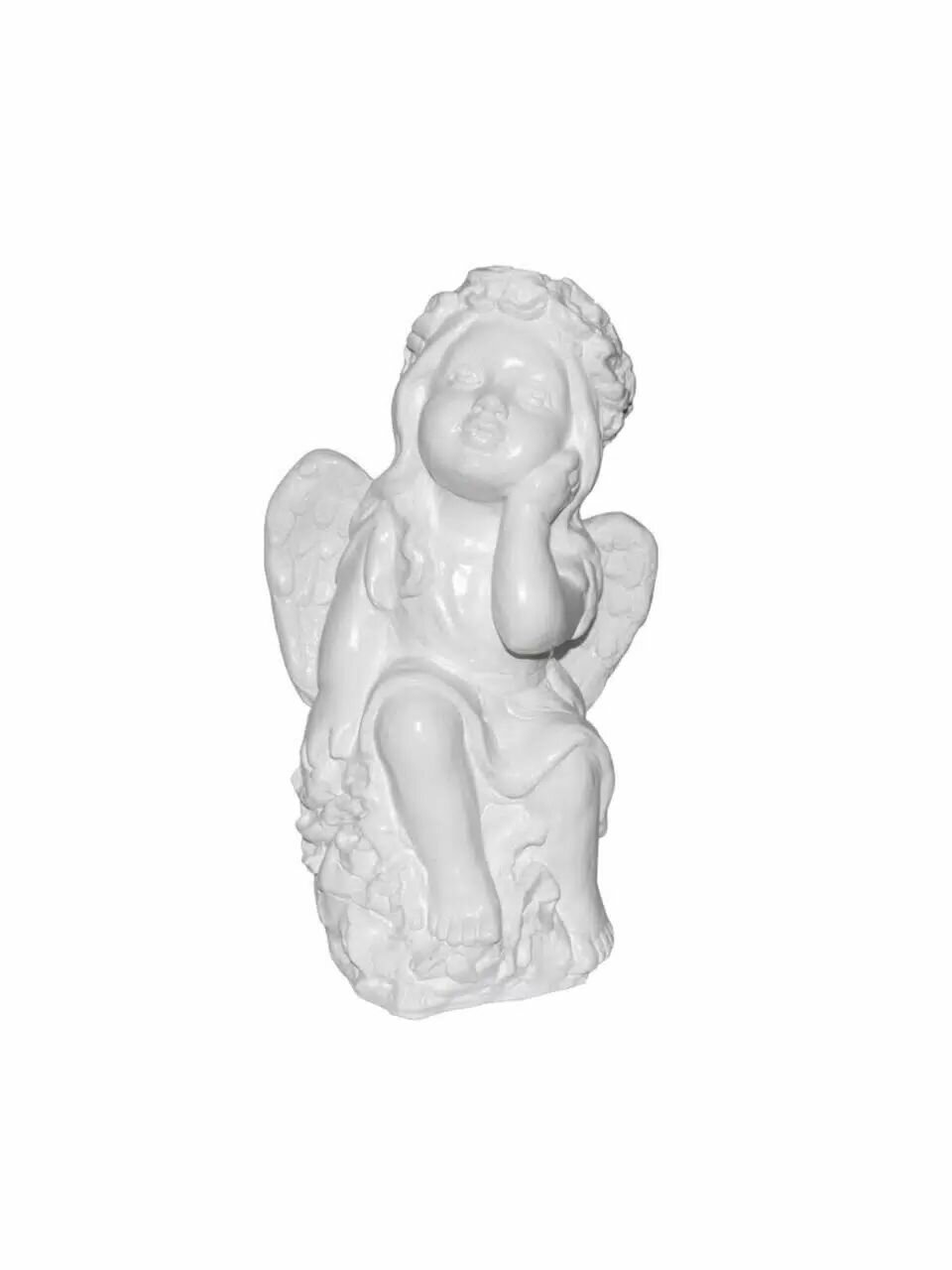 Фигурка Декостек Ангел задумчивый, садовая, 24х35 см, гипсовая