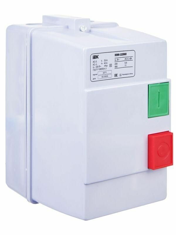 Контактор КМИ-22560 25А 220В/АС3 IP54 KARAT IEK KKM26-025-220-00