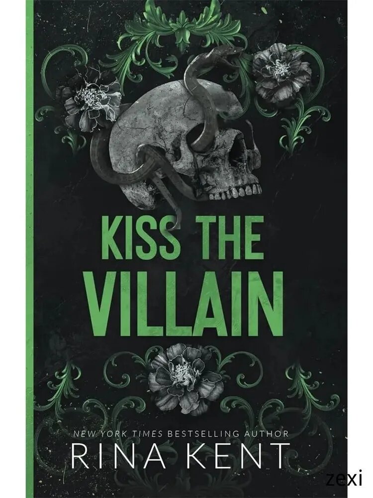 Печатная книга Kiss the Villain от Rina Kent, твердый переплет, черная обложка, для любителей чтения