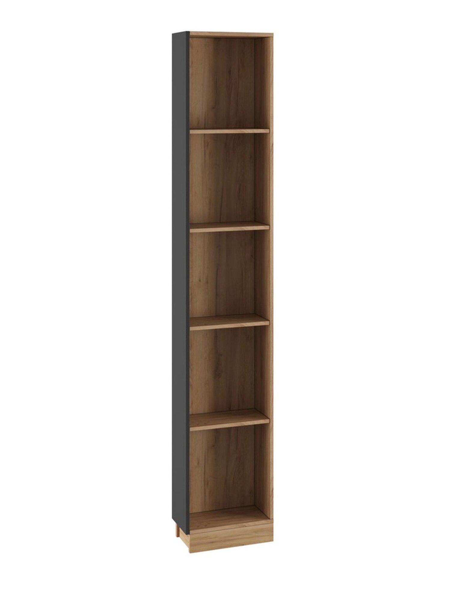 Стеллаж торцевой Сева, р. 396х200х2200 мм, цвет Графит/Дуб крафт