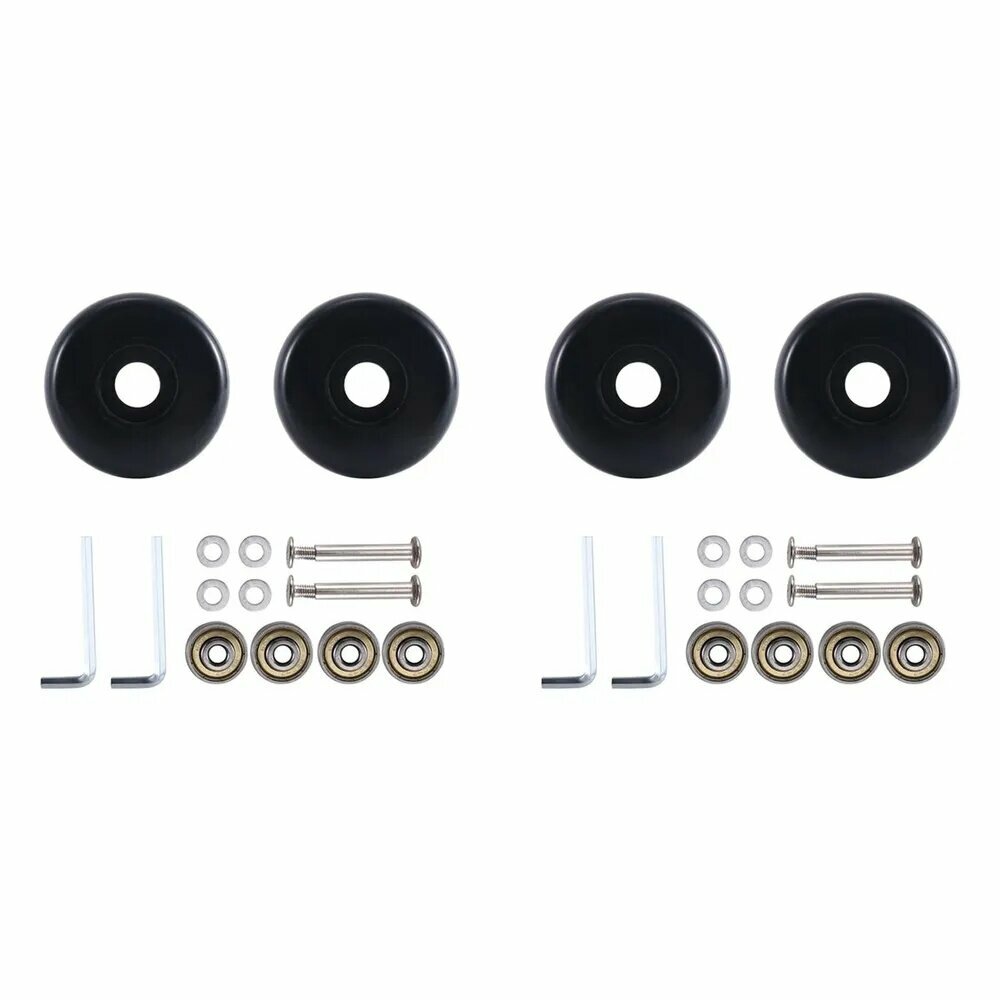2Компл. Колеса для замены багажного чемодана 55 мм x 18 мм, поворотные ролики из полиуретана, комплекты ремонта подшипников углеродистой стали, черный