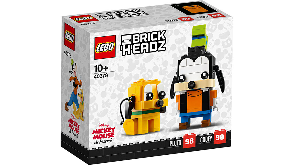 Конструктор LEGO BrickHeadz Disney 40378 Гуфи и Плуто, 214 детали, от 10 лет