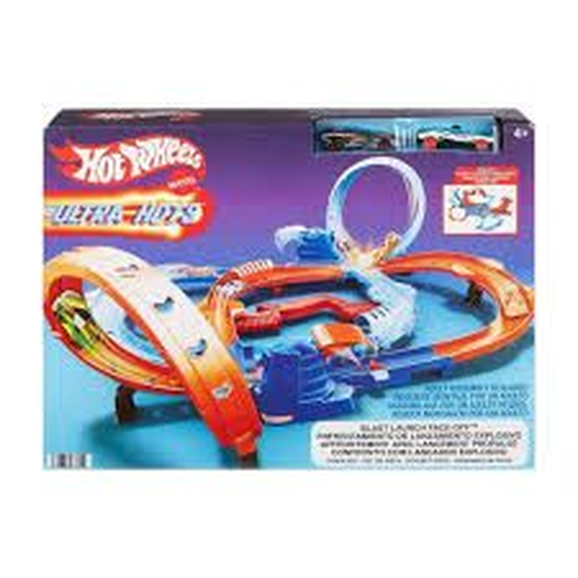 Набор Hot Wheels - ULTRA HOTS Turbo Boost Duel 2 Cars, Трек +2 машинки - HXR71