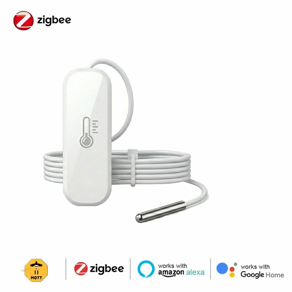 Датчик температуры COOLO, ZigBee, IP65, с зондом, беспроводной, белый