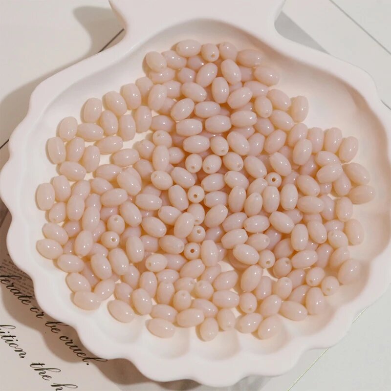 Белые овальные бусины из фарфора 4x6 мм, 50шт, 13 Beige Porcelain