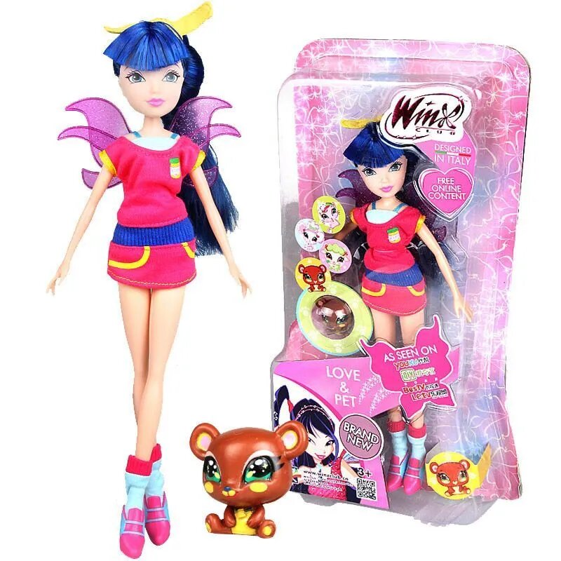 Кукла винкс с питомцем, 28 см, Winx Club, кукла-фея с аксессуарами, для девочек — фото 1