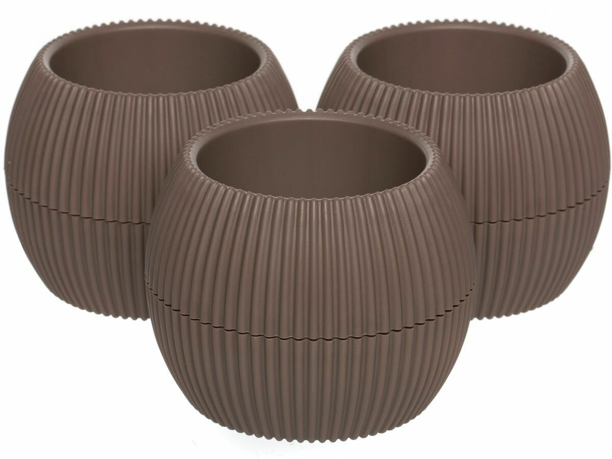 Горшок для цветов Navako Lago 0.15L Brown (3 штуки)