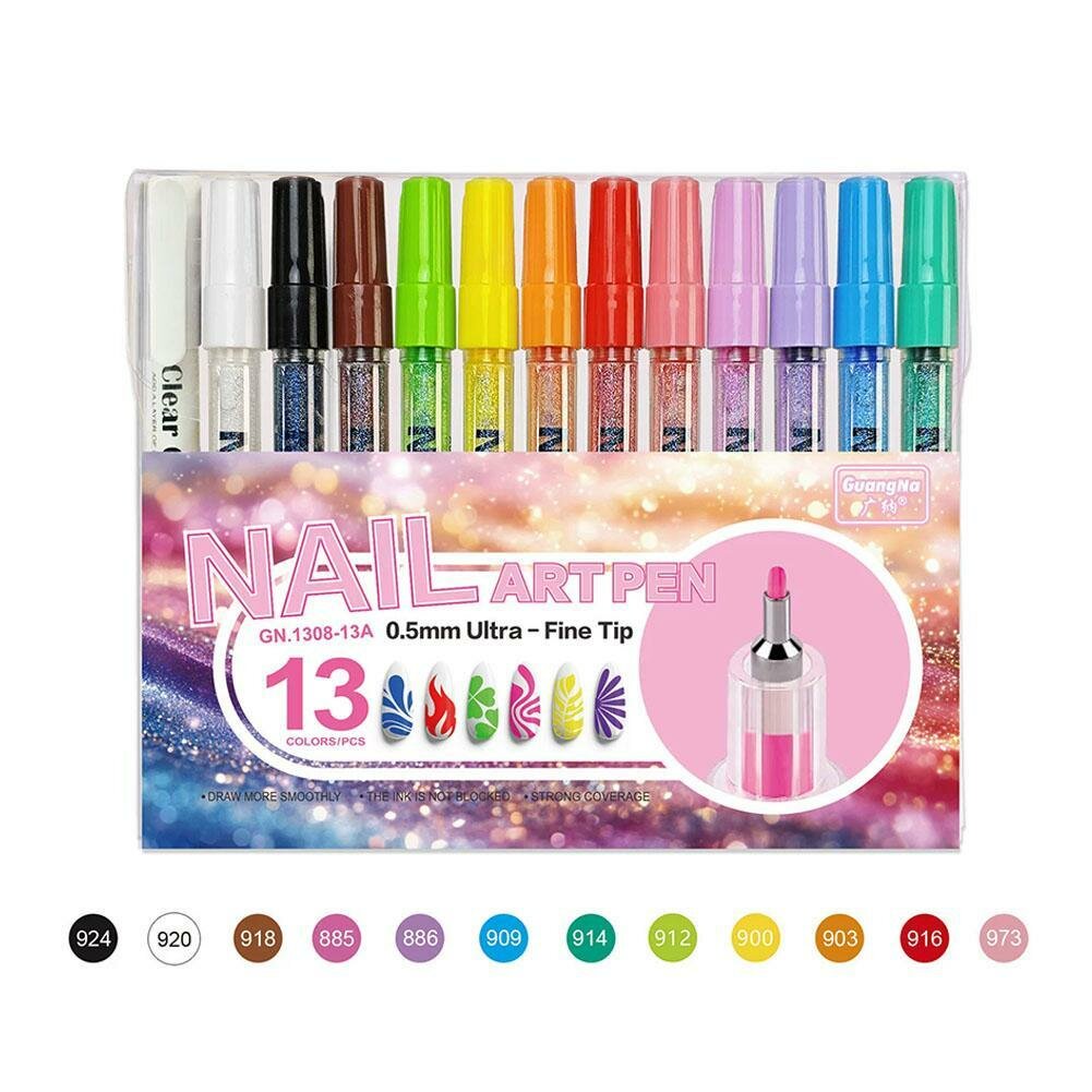 Акриловые маркеры для дизайна ногтей, набор 13 или 25 цветов, для росписи и граффити
