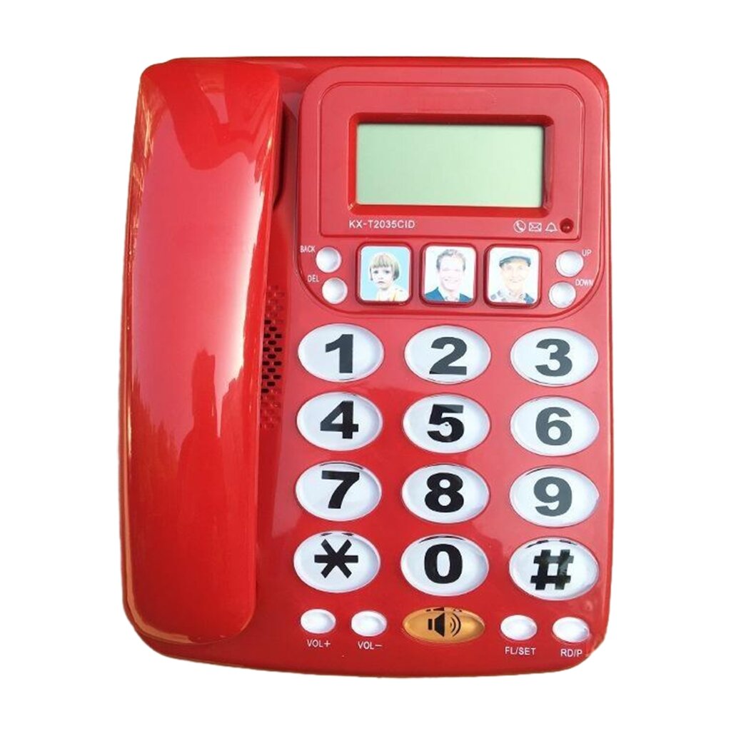 (1 шт) KX-2035CID Caller ID Phone Home Office-Red