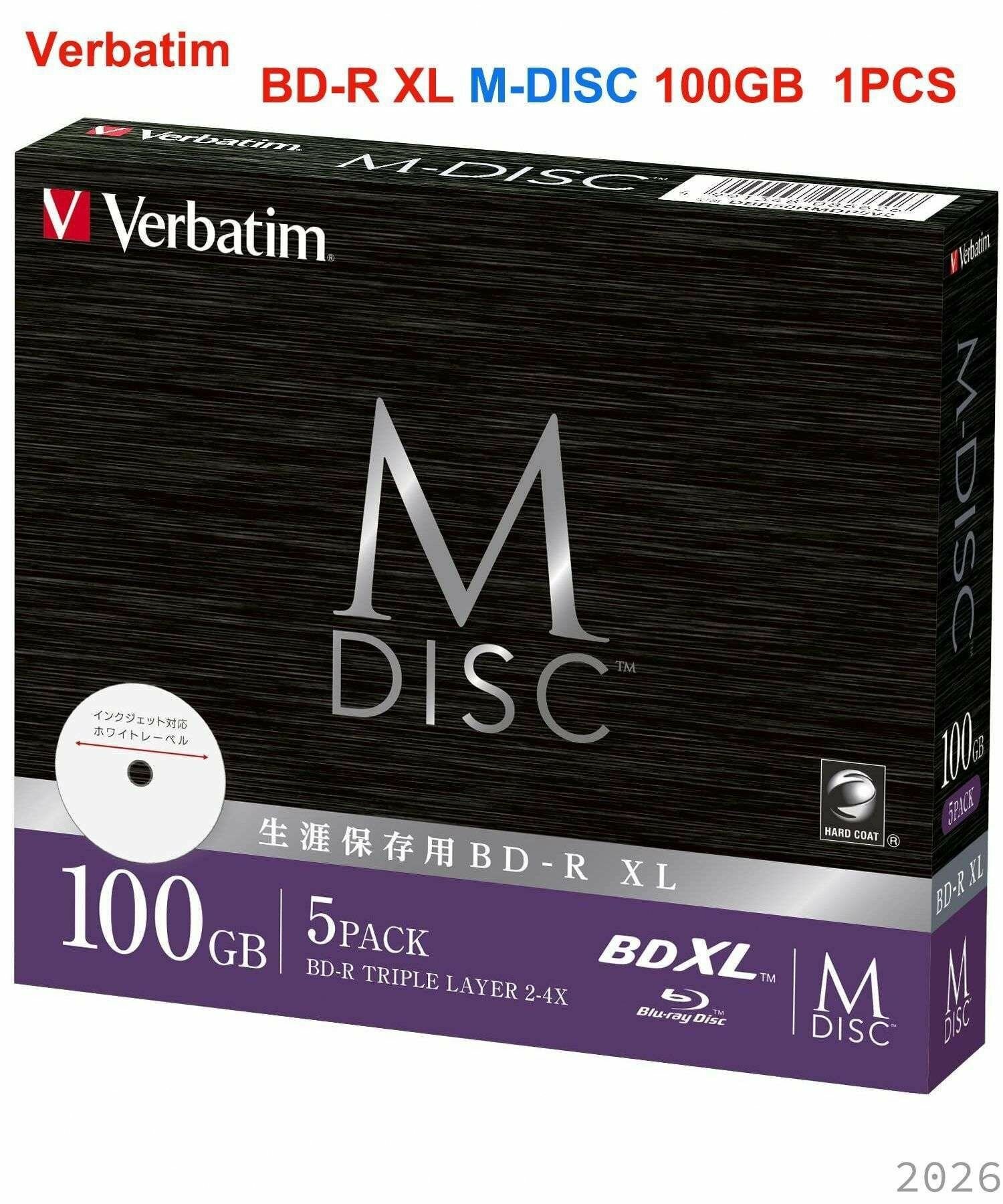 Verbatim M-Disc Blu-ray disc BD-R XL 4 , 100 ГБ, 1 шт, для печати