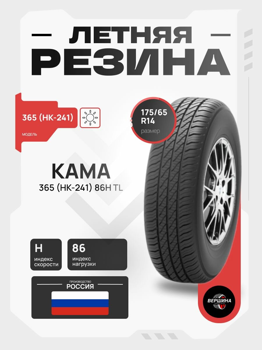 175/65 R14 Кама-365 (НК-241) 86H TL (летние шины)