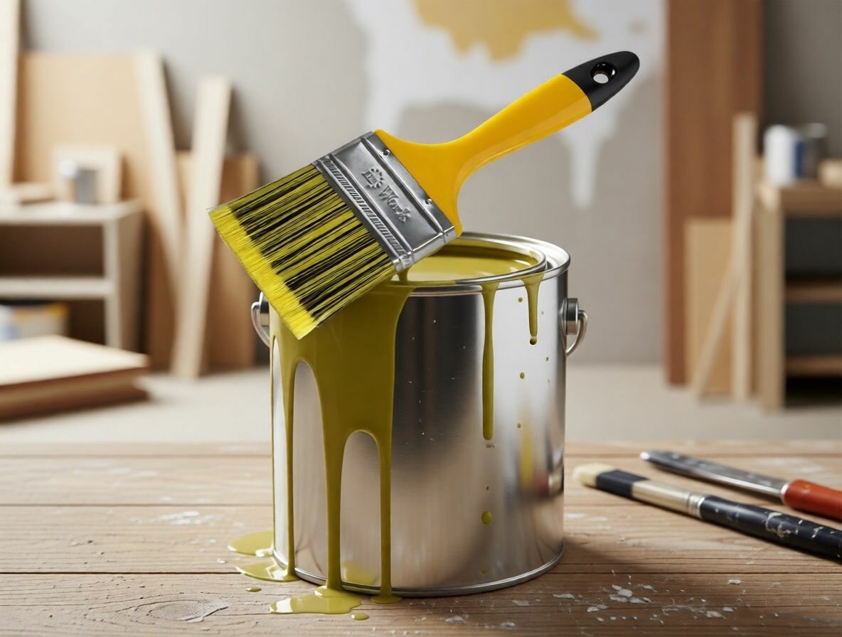 Кисть флейцевая 2,5"/63 мм, иск. щетина, пласт. ручка, InWork