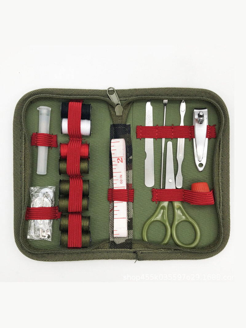 Хознабор армейский в тканевом чехле, хозкомплект для подшивания, комплект хозяйственных принадлежностей для солдат/ Швейный набор нитки и иголки, контейнер для хранения. Дорожный набор
