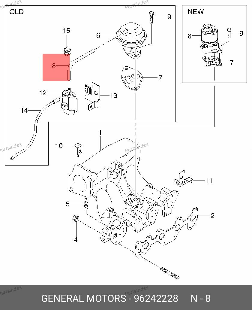 Трубка вакуумная, GENERAL MOTORS 96242228