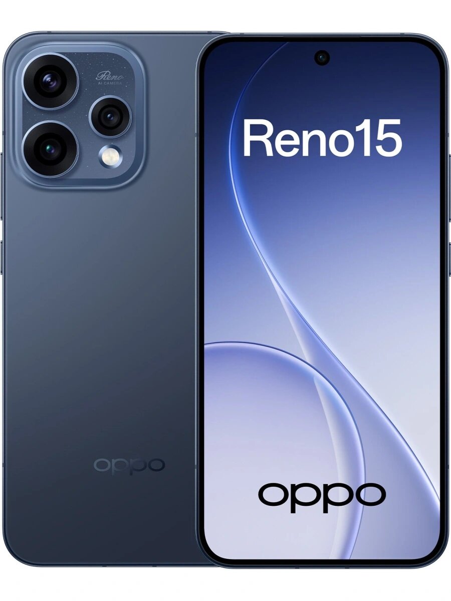 Смартфон Oppo Reno15 5G 512Gb 12Gb синий 3G 4G 2Sim 6.59" AMOLED 1256x2760 And16 50Mpix 802.11 a/b/g/n/ac/ax NFC GPS
