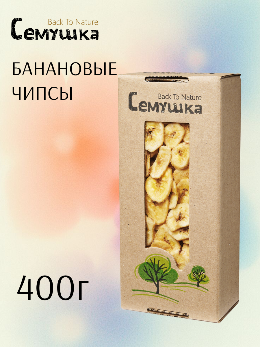 Чипсы Семушка "Back To Nature", банановые, без глютена, 400г
