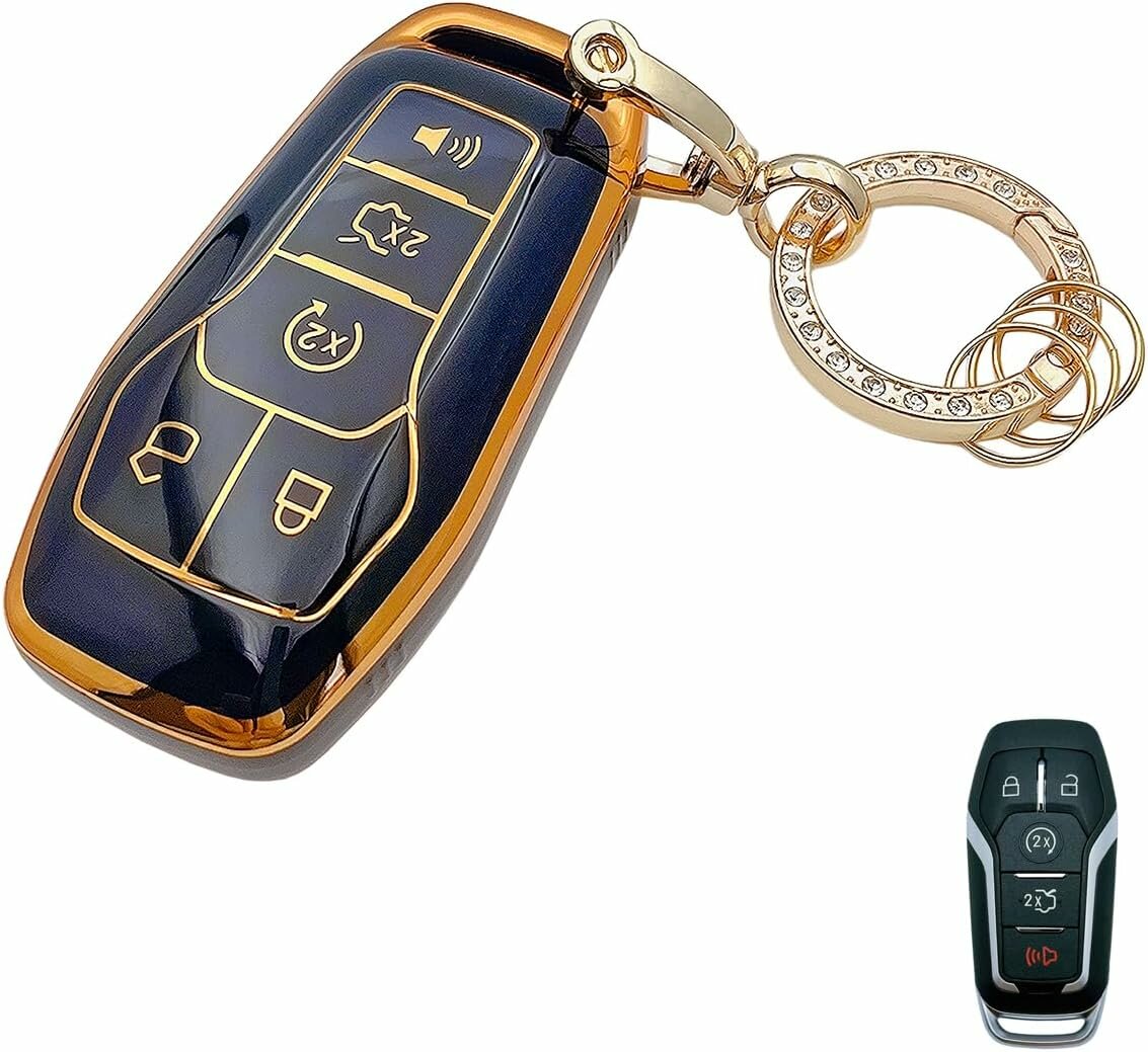 Чехол-брелок для Kia с брелком, черный мягкий защитный чехол из ТПУ для Telluride 2023 2024, 5 кнопок, умный дистанционн