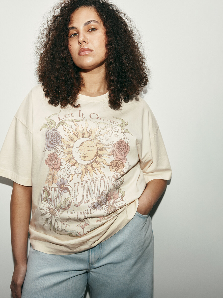 Футболка хлопковая с принтом вареная больших размеров