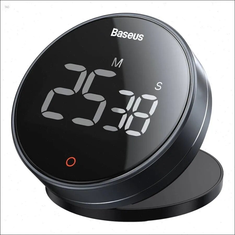 Baseus Heyo Rotation Countdown Pro Таймер электронный магнитный, 1 шт, черный, 8.1х8.1х3.1 см