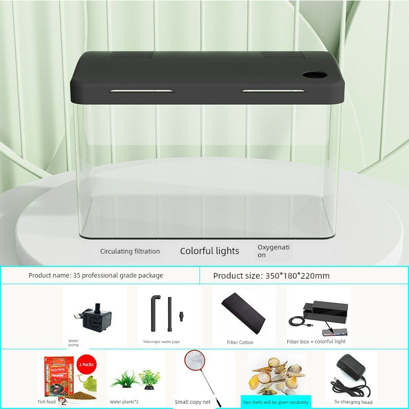 Аквариум 350 л из акрила с цветной подсветкой, помпой, фильтром и полным комплектом