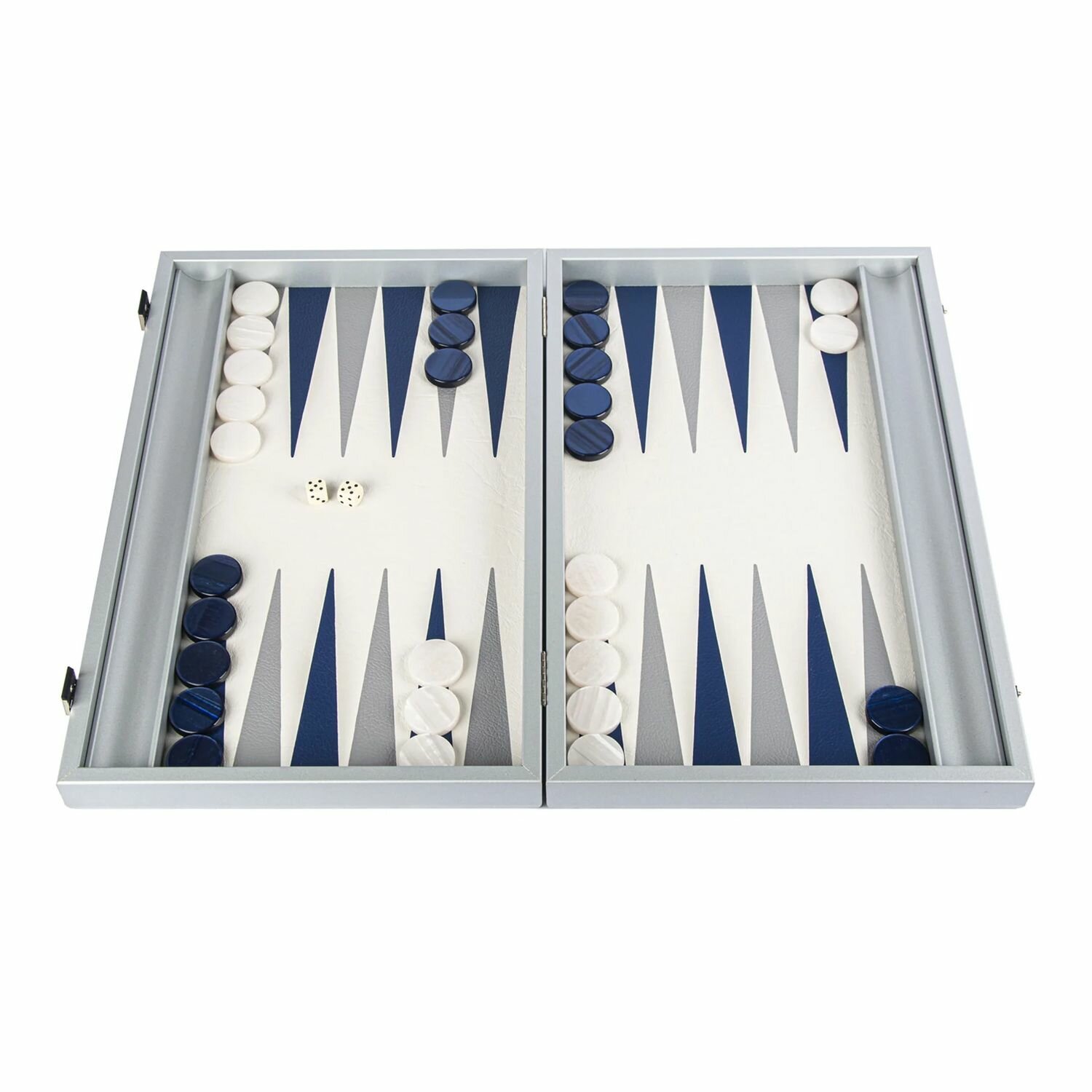 Нарды Manopoulos Premium Handcrafted Leatherette Navy Blue Backgammon Set BDE1NAV